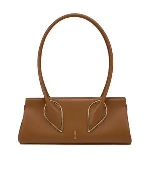 CHRISTIAN LOUBOUTIN Venus Logo Plaque Shoulder Bag - Brown
