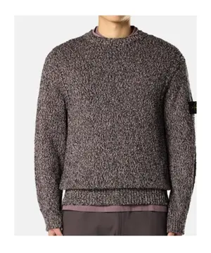 Stone Island Textured Crew Neck Knitted Sweater - Oleander