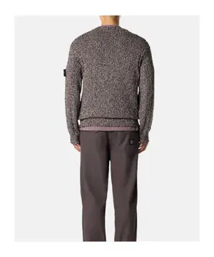 Stone Island Textured Crew Neck Knitted Sweater - Oleander