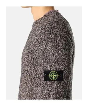 Stone Island Textured Crew Neck Knitted Sweater - Oleander