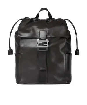 Fendi Flux Ff Buckle Backpack - Black