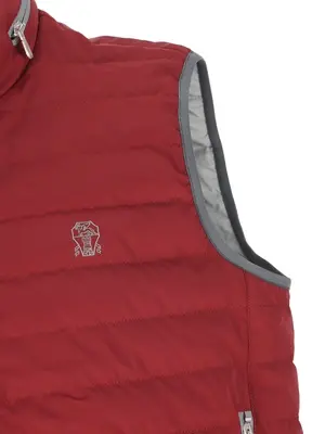 Brunello Cucinelli Quilted Zip-up Gilet - Red