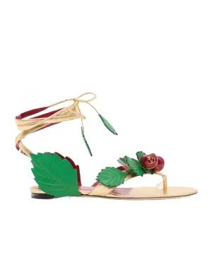 Valentino Garavani Embellished Cherry Thong Sandals - Green