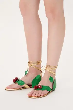 Valentino Garavani Embellished Cherry Thong Sandals