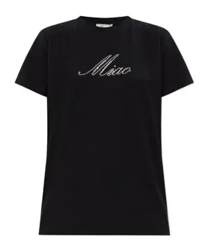 Blumarine Short Sleeve T-shirt With Embellished Logo