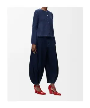 Loewe Embroidered Buttoned Cardigan - Navy Blue