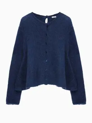 Loewe Embroidered Buttoned Cardigan - Navy Blue