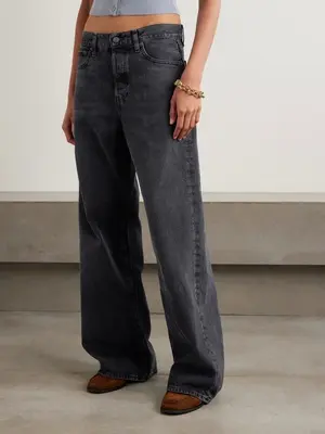 FRAME Loose-fitting Wide-leg Jeans - Black