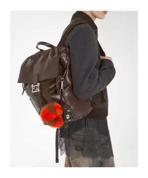 Fendi Flux Ff Buckle Backpack - Brown