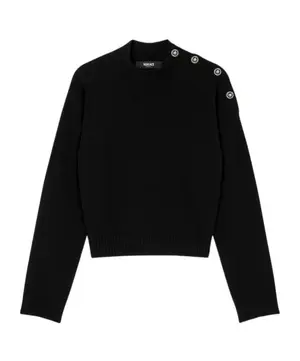 Versace Knitted Jumper With Medusa Hardware - Black