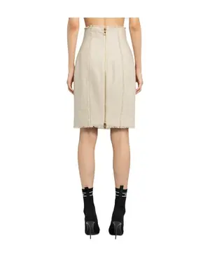 Balmain High-waist Midi Skirt With Button Detail
