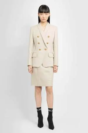 Balmain High-waist Midi Skirt With Button Detail