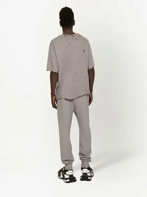 Dolce & Gabbana Distressed Logo-plaque T-shirt - Gray
