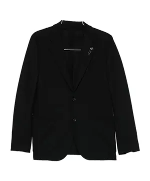 LARDINI Logo-pin Blazer - Black