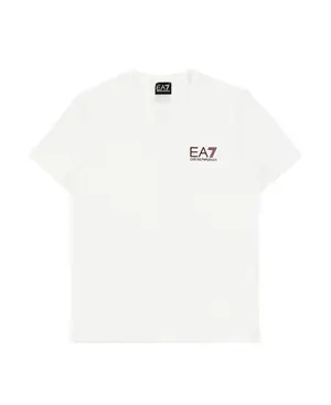 EA7 Logo T-shirt With Round Neck - White