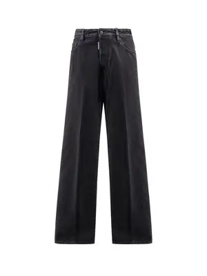 Dsquared2 Logo Patch Loose Fit Jeans - Black