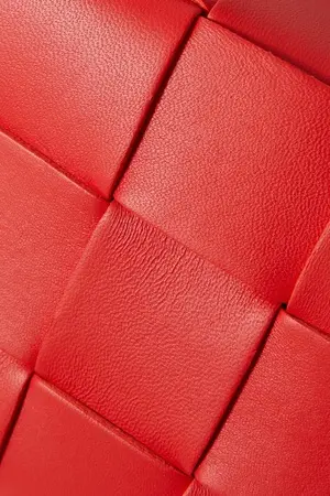 Bottega Veneta Intrecciato Leather Shoulder Bag - Red