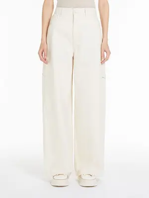 Max Mara High-waisted Wide-leg Pants With Logo Detail