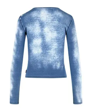 DIESEL® Gabriel Washed Ribbed T-shirt - Light Blue