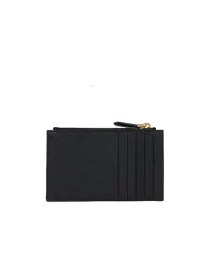 Prada Logo-plaque Leather Wallet - Black