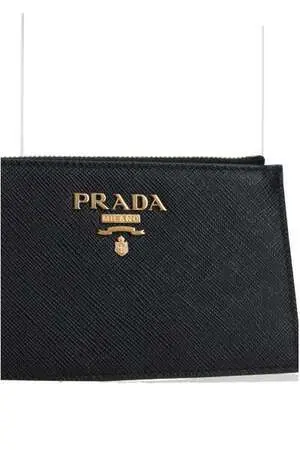 Prada Logo-plaque Leather Wallet - Black