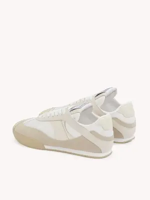 Chloé Kick Lace-up Sneakers With Embossed Logo - Nude