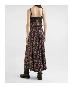 Dolce & Gabbana Small Flower Bouquets-printed Charmeuse Top