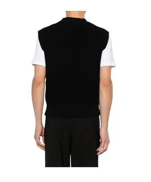 LARDINI Buttoned V-neck Sleeveless Cardigan