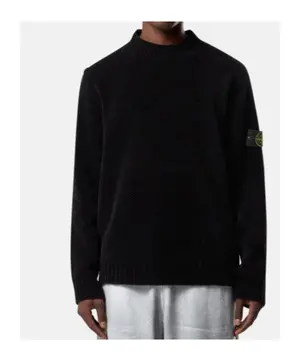 Stone Island Logo Patch Mock Neck Jumper