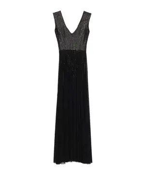 Norma Kamali Sequin-embellished V-neck Maxi Dress