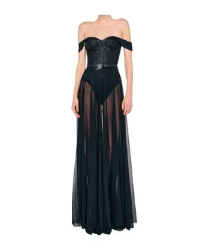 Norma Kamali Sequin-embellished V-neck Maxi Dress
