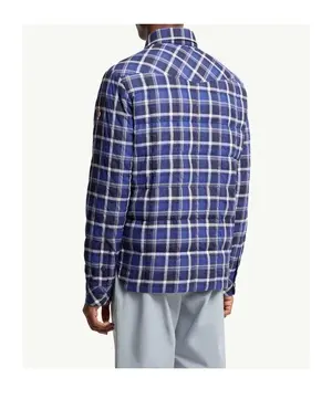 Moncler Quilted Plaid Overshirt - Blue