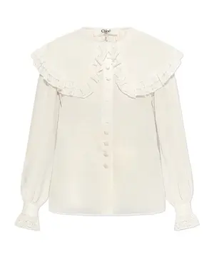 Chloé Long Sleeve Lace Detailed Shirt - No