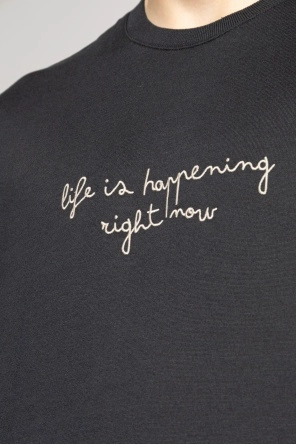 Eleventy Slogan Printed Crewneck T-shirt