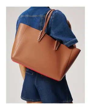 CHRISTIAN LOUBOUTIN Cabata Stud Small Tote Bag - Brown