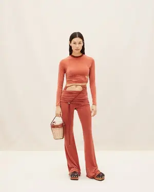 Jacquemus Knotted Cut-out Cropped Long Sleeve Top