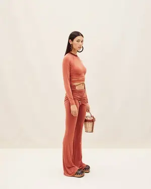 Jacquemus Knotted Cut-out Cropped Long Sleeve Top