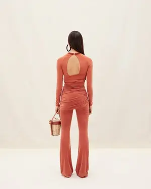 Jacquemus Knotted Cut-out Cropped Long Sleeve Top