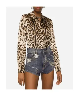 Dolce & Gabbana Leopard-printed Satin Shirt