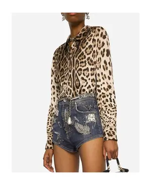Dolce & Gabbana Leopard-printed Satin Shirt