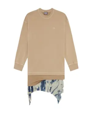 DIESEL® Embroidered Layered Sweatshirt Dress