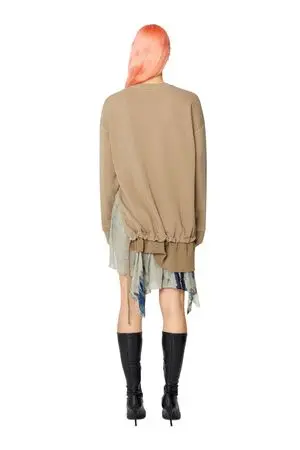 DIESEL® Embroidered Layered Sweatshirt Dress