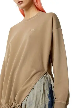 DIESEL® Embroidered Layered Sweatshirt Dress