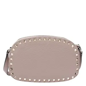 Valentino Garavani Rockstud Zip-up Shoulder Bag - Nude