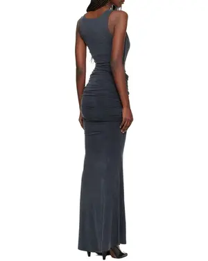 VIVIENNE WESTWOOD Scoop Neck Ruched Maxi Dress - Black