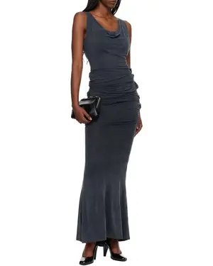 VIVIENNE WESTWOOD Scoop Neck Ruched Maxi Dress - Black
