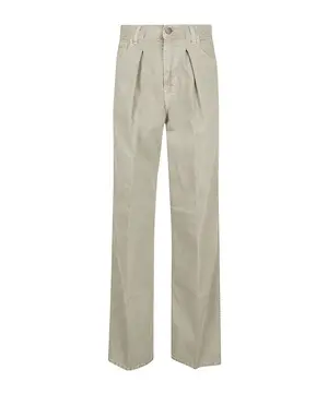 HAIKURE Pleated Wide Leg Jeans - Nude