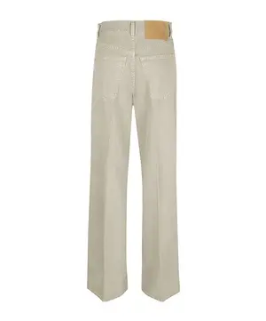 HAIKURE Pleated Wide Leg Jeans - Nude