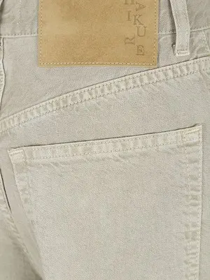 HAIKURE Pleated Wide Leg Jeans - Nude