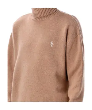SPORTY  RICH Sporty & Rich Turtleneck Sweater With Embroidered Logo